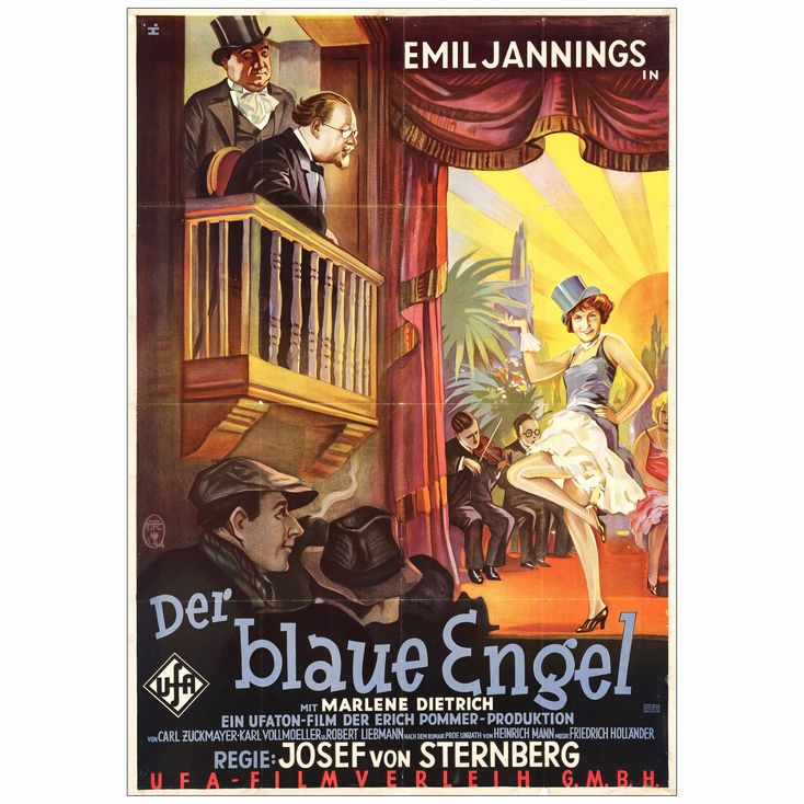 46. THE BLUE ANGEL (1930) Pre-War German (37.5 x 54.5) Stone Litho ... 46. THE BLUE ANGEL (1930) Pre-War German (37.5 x 54.5) Stone Litho ...