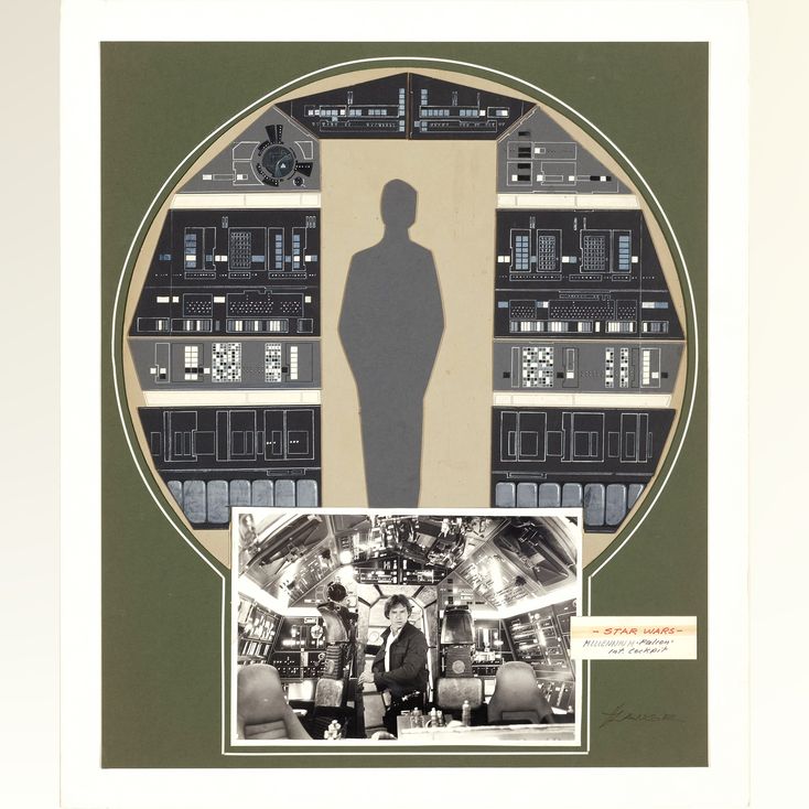 Lot 407 - Matted Hand-Illustrated Harry Lange Millennium Falcon Cockpit ...
