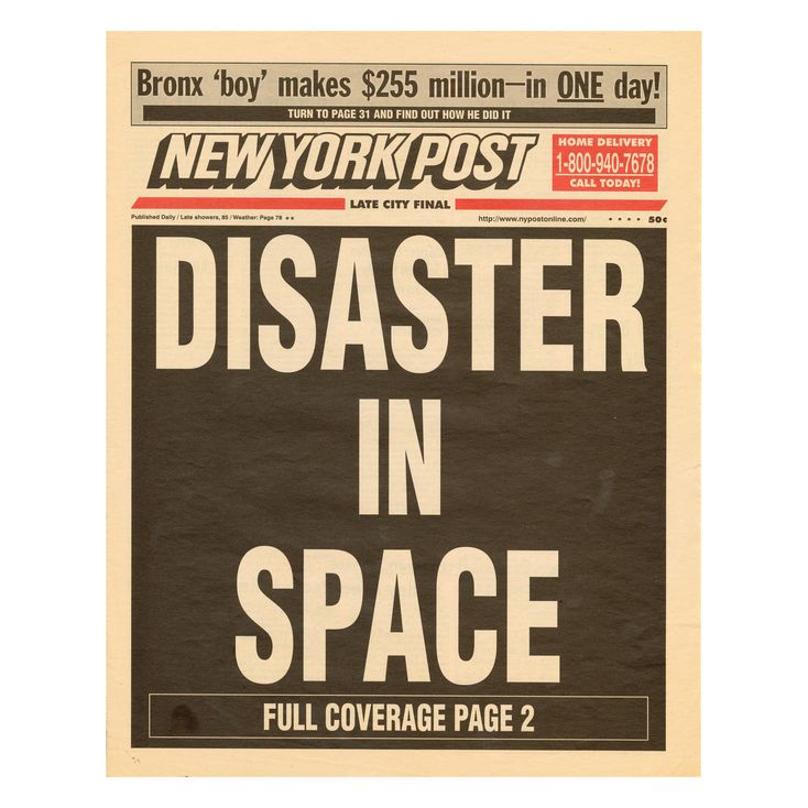 Lot 47 - Disaster in Space New York Post Newspaper Cover | ARMAGEDDON ...