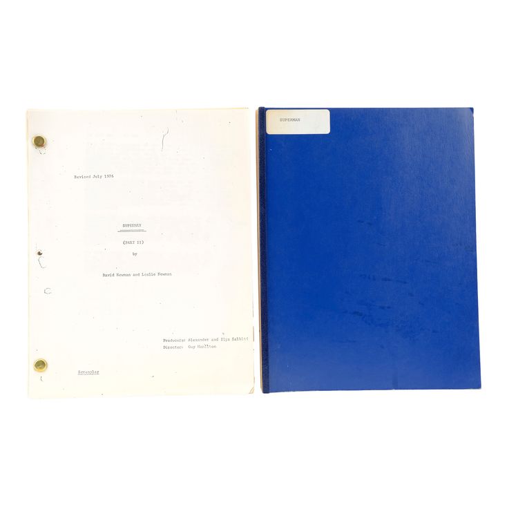 Lot 1229. Superman Bound Revised Shooting Script and Superman II Bound ...