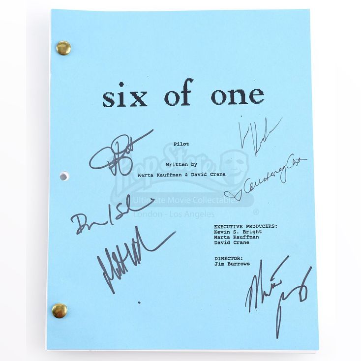 Autographed Pilot Episode Script | FRIENDS (1994-2004)