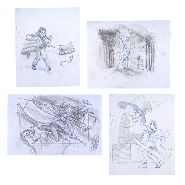 Lot 809 - Set of Four Hand-Drawn Doug Brode Marketing Concept Sketches ...