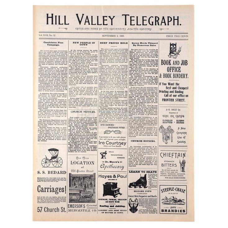 Hill Valley Telegraph Newspaper | BACK TO THE FUTURE PART III (1990)