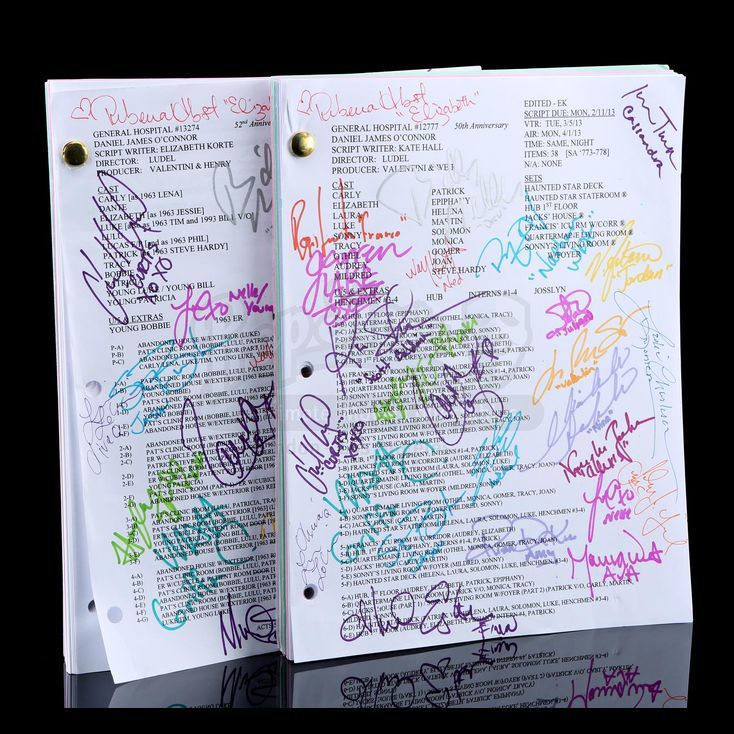 General Hospital 50th and 52nd Anniversary Signed Script | GENERAL ...