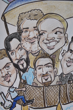 Hand-Drawn Cast Caricatures | Prop Store - Ultimate Movie Collectables