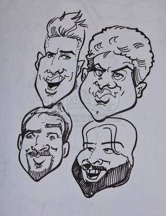 Hand-Drawn Cast Caricatures | Prop Store - Ultimate Movie Collectables