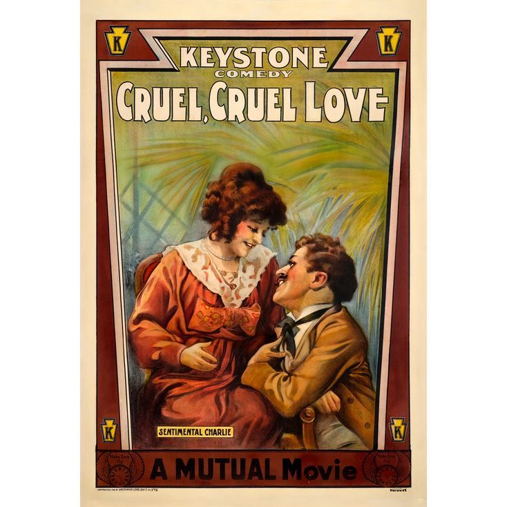 98. CRUEL, CRUEL LOVE - One Sheet One Sheet (29 x 42) Stone Lithograph Very Good on Linen ...