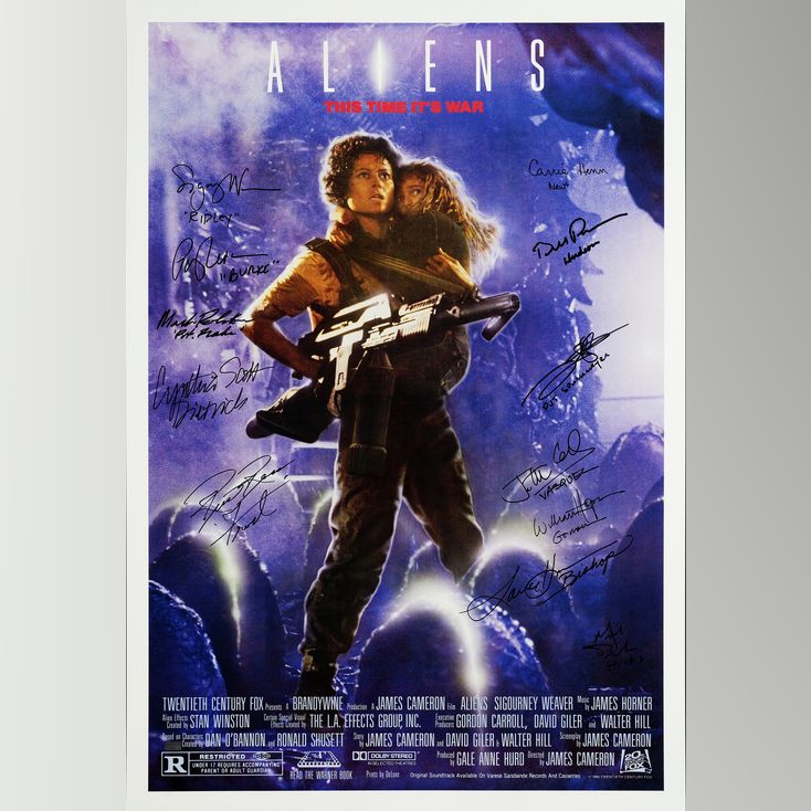 Lot # 508.1: ALIENS (1986) - Key Cast-Autographed One-Sheet