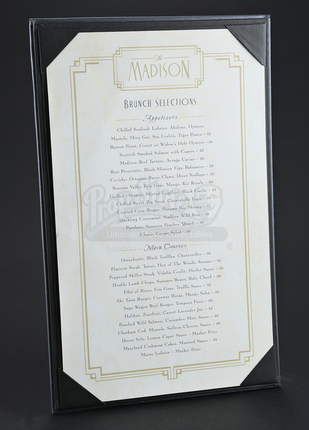 Madison Menu | Prop Store - Ultimate Movie Collectables