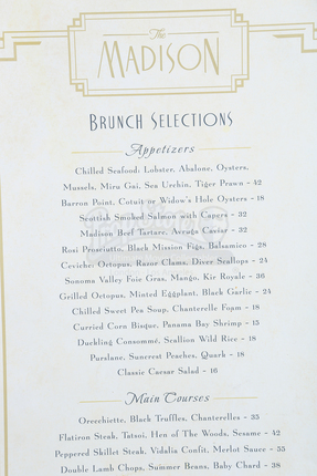 Madison Menu | Prop Store - Ultimate Movie Collectables