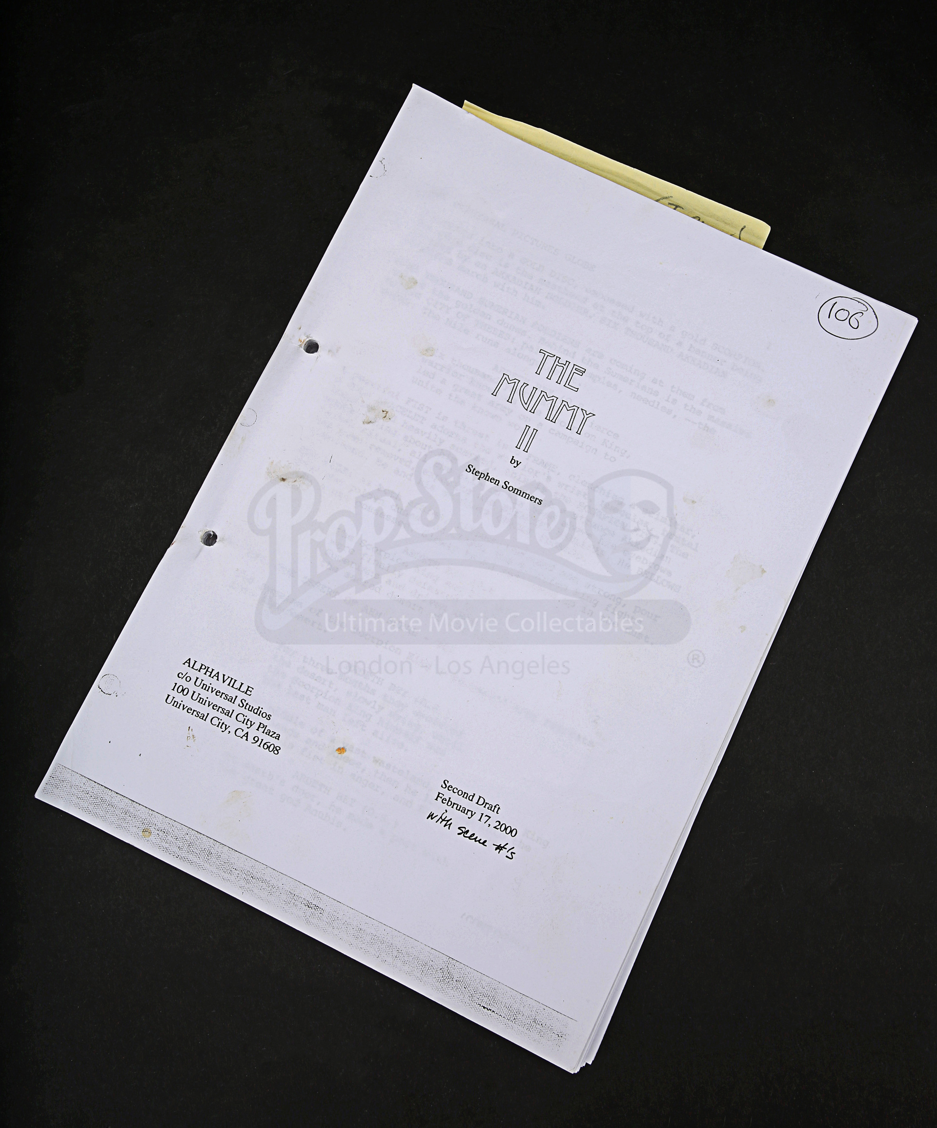 Lot # 138 - MUMMY RETURNS, THE - Production-Used Script