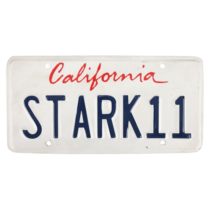 827. Tony Starks (Robert Downey Jr.) STARK11 License Plate | IRON MAN 2 ...