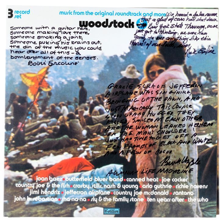 430. Burk Uzzle and Bobbi and Nick Ercoline-Autographed Woodstock ...
