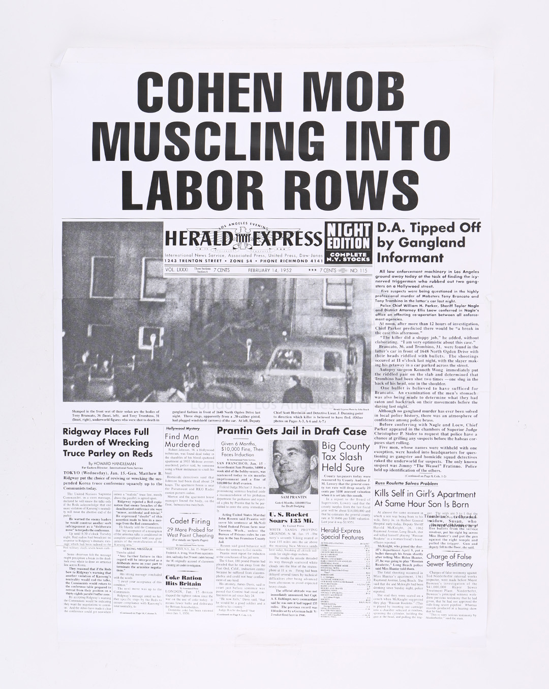Cohen Mob Newspaper Print | Prop Store - Ultimate Movie Collectables