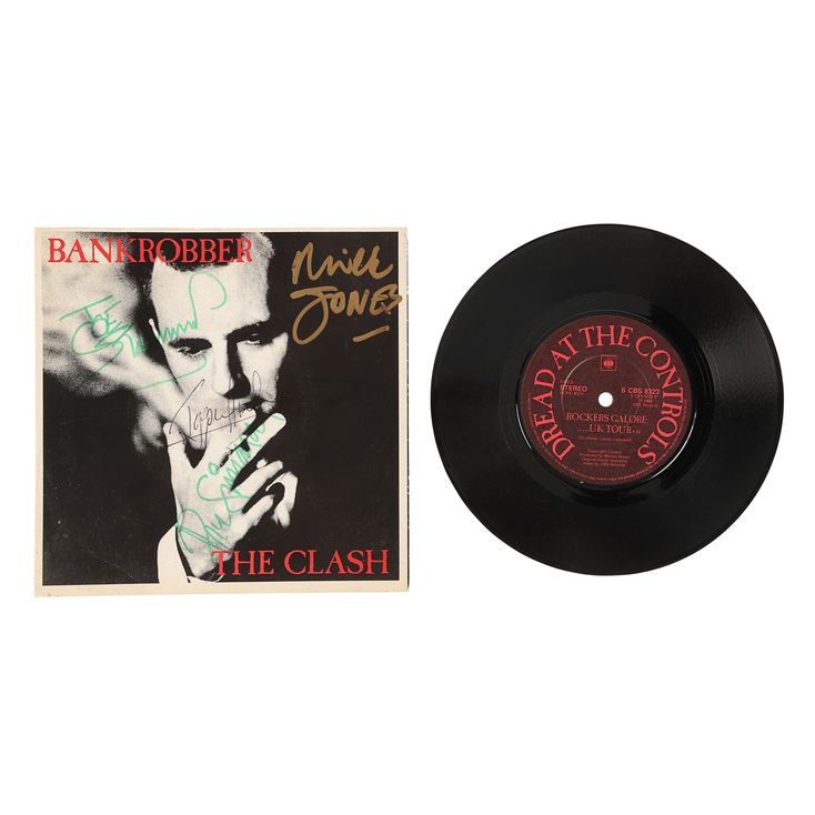 Lot # 495: THE CLASH - Bankrobber Single Autographed by Joe Strummer ...