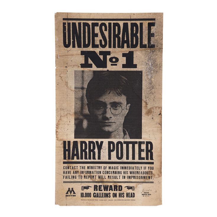 Lot 1231. Undesirable No. 1 Poster | HARRY POTTER AND THE DEATHLY ...