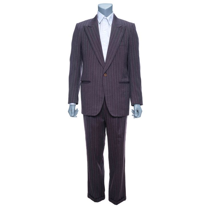 413. Bud Fox's (Charlie Sheen) Striped Suit with Distressed Shirt ...