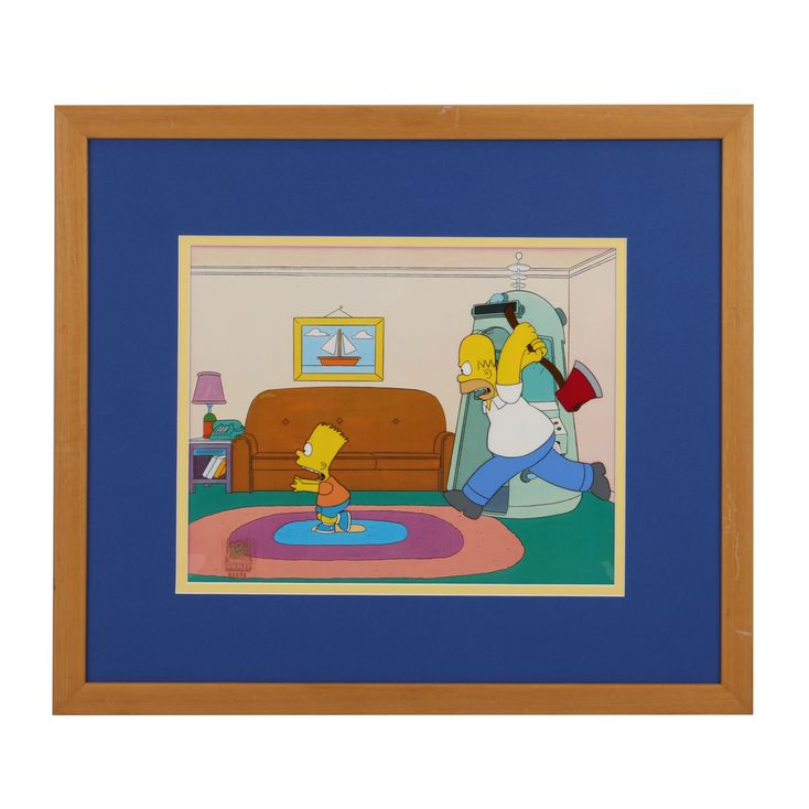 2236. Framed Homer Chasing Bart Original Production Cel From Treehouse ...