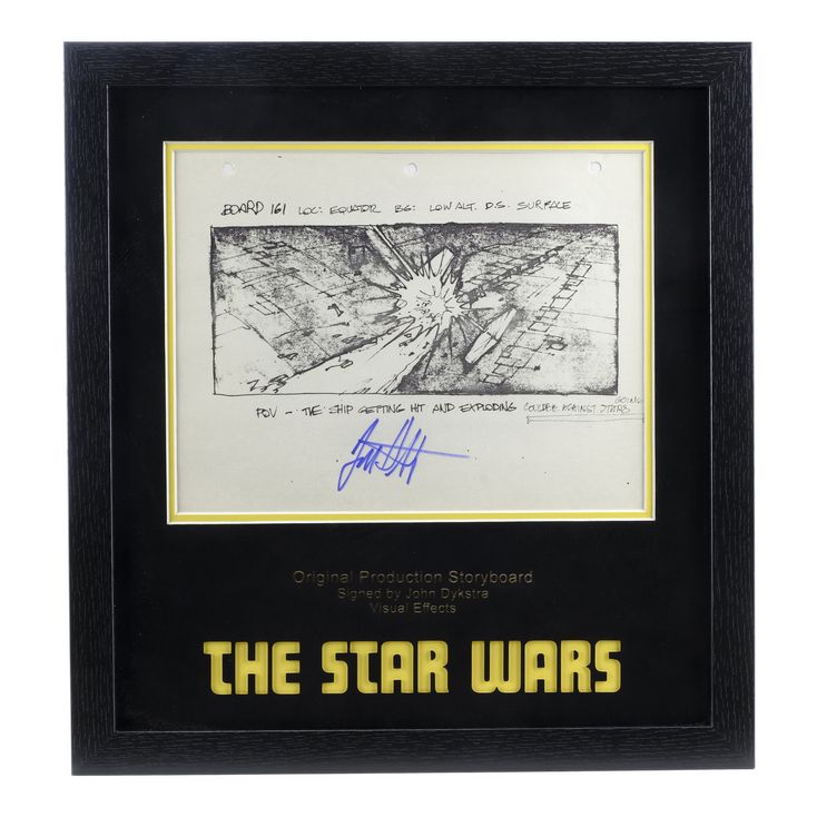John Dykstra Signed Early Production Storyboard - TIE Explodes Above ...