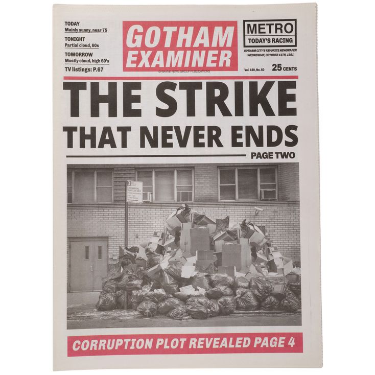 The Strike That Never Ends Gotham Examiner Newspaper Cover | JOKER (2019)