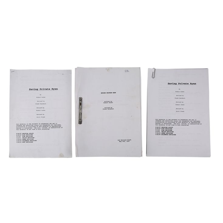 1st Revised Draft Script and Two Sets of Revision Pages | SAVING ...
