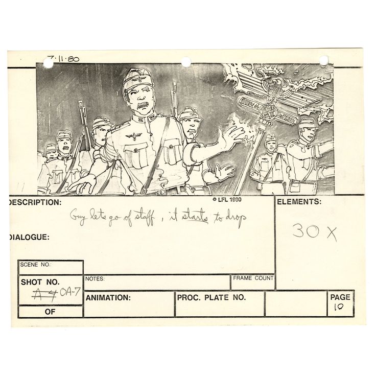 Lot 1020 - VFX Storyboard Hand-Annotated by George Lucas | INDIANA ...