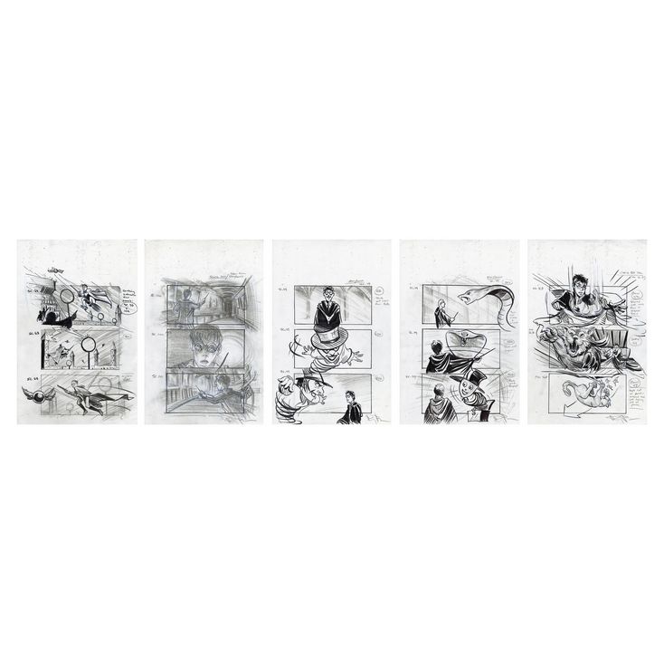 Lot 889 - Set of Five Hand-Drawn Doug Brode Harry Potter Concept ...