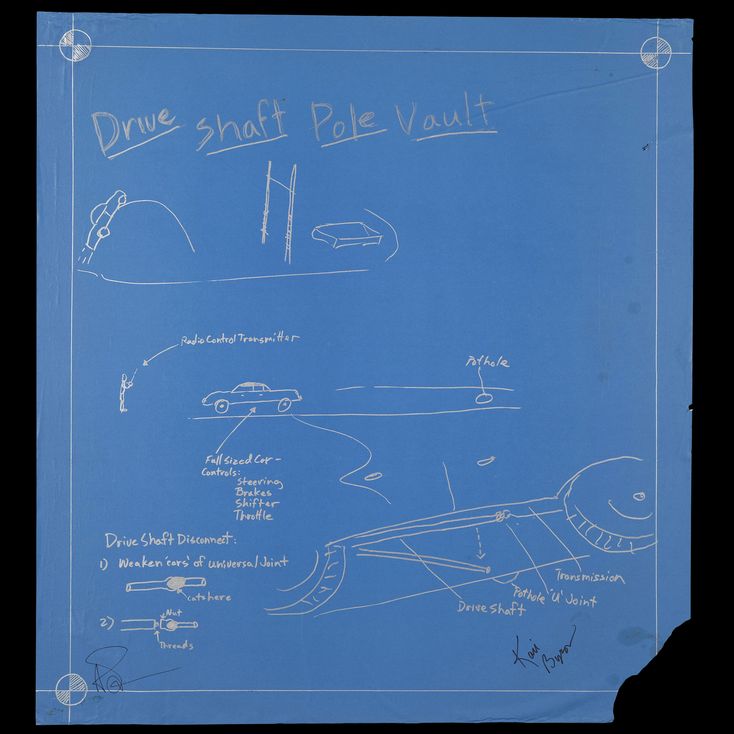 Lot 20 Drive Shaft Vault Blueprint Drawn by Jamie Hyneman and Signed by ...