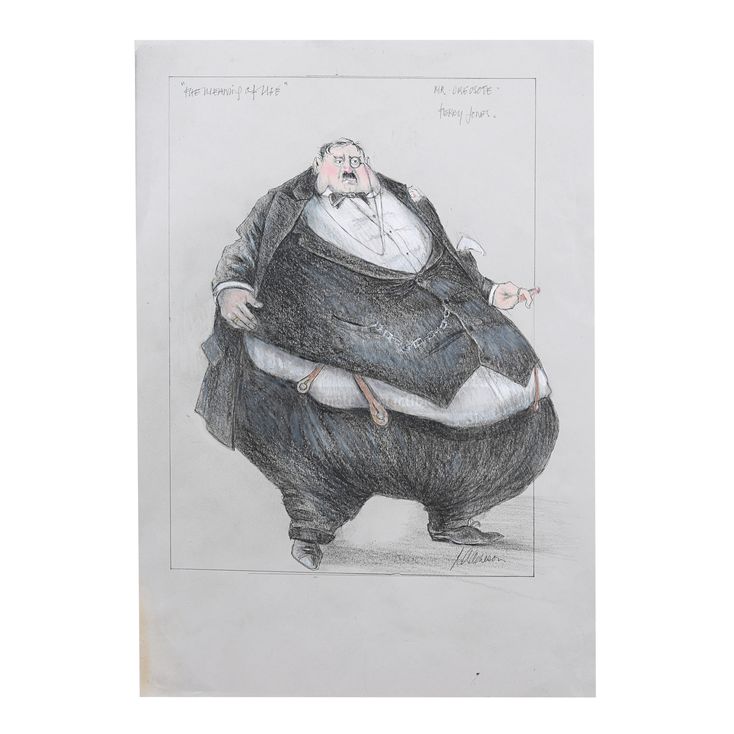 Hand-drawn James Acheson Mr. Creosote Costume Design | MONTY PYTHON'S ...