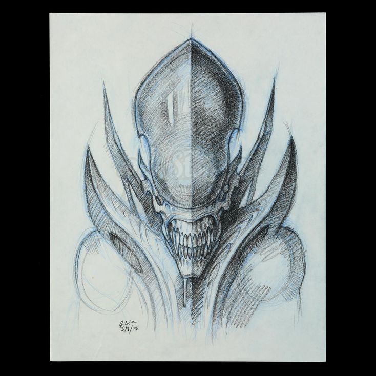 Hand-Drawn Cloned Xenomorph Concept Illustration | ALIEN RESURRECTION ...