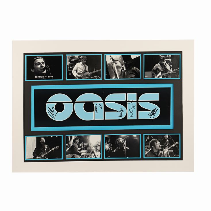 Lot 599 - Band Autographed London 2002 Photo-montage Display | OASIS