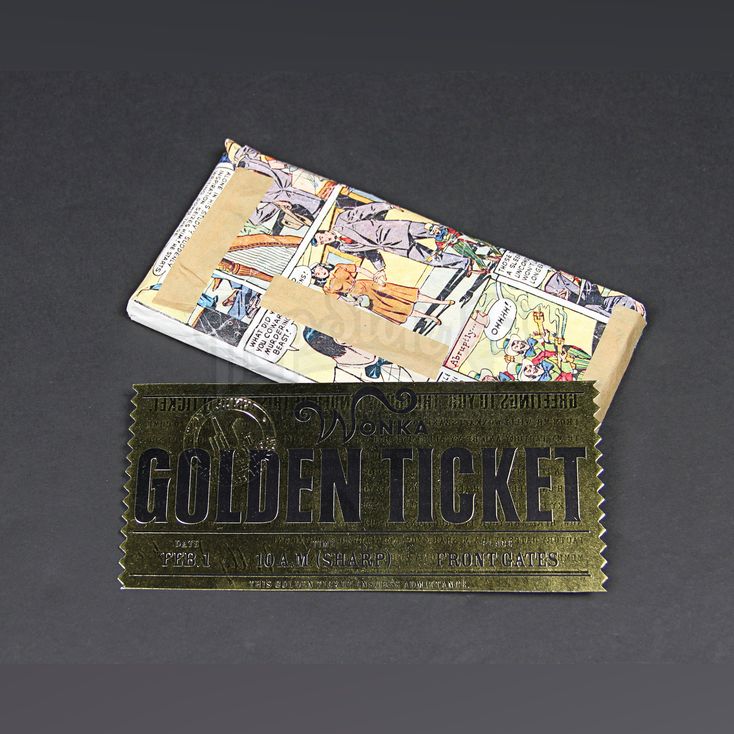 Golden Ticket Wrapped Chocolate Bar | CHARLIE AND THE CHOCOLATE FACTORY ...