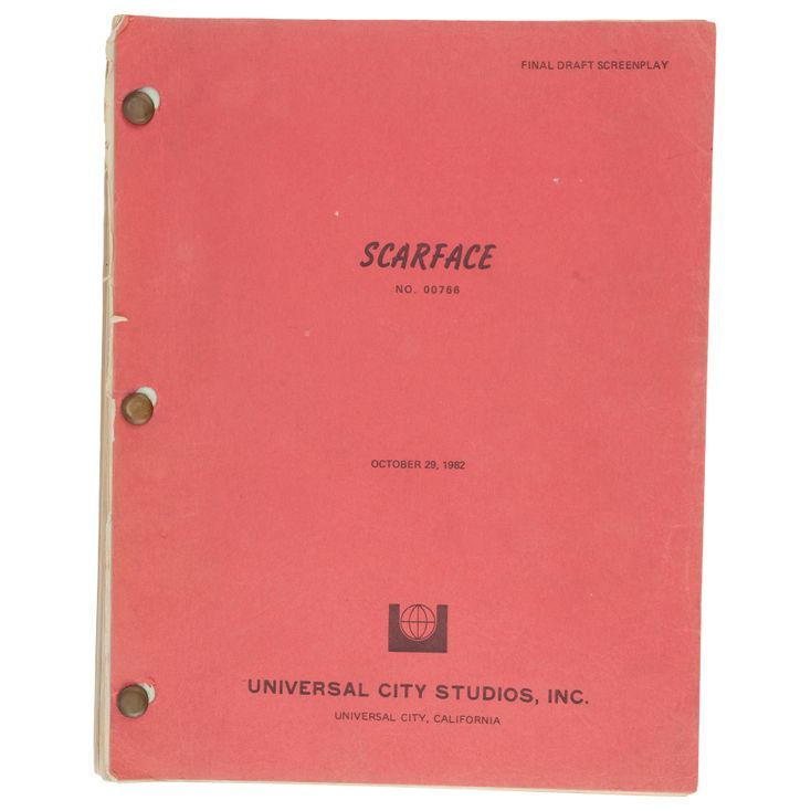Lot 1047. Bound Studio Library Copy of Final Draft Script | SCARFACE (1983)