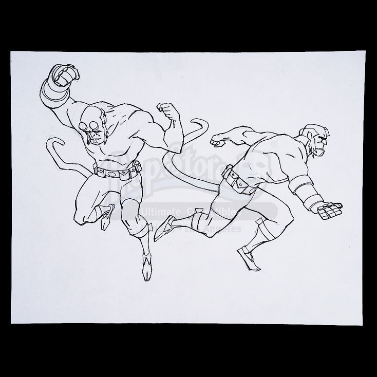 Hand-Drawn Model Sheet - Front and Side Views of Hellboy | HELLBOY ...