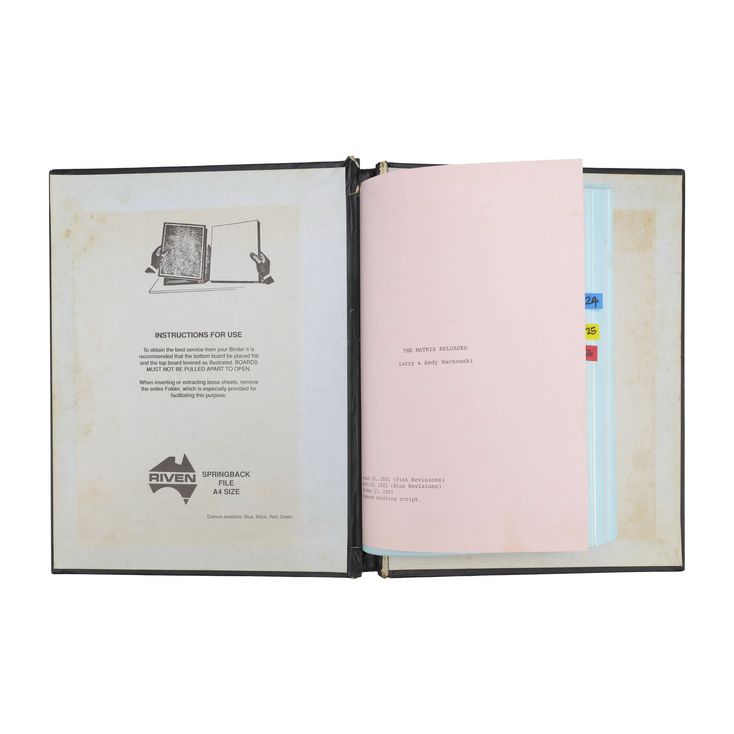 Lot # 1412: THE MATRIX RELOADED (2003) - Hugh Bateup's Bound Annotated ...