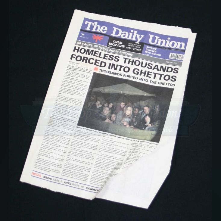 Homeless Thousands s Prop Newspaper Cover | DOOMSDAY (2008)