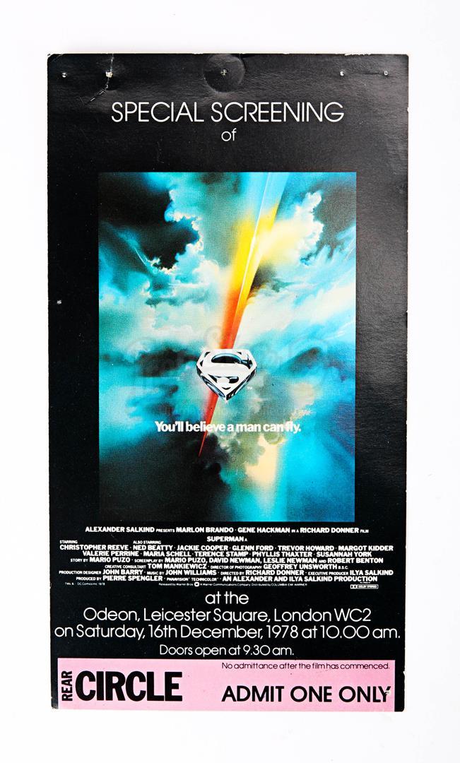 Lot # 181 - SUPERMAN - Crew Screening Ticket