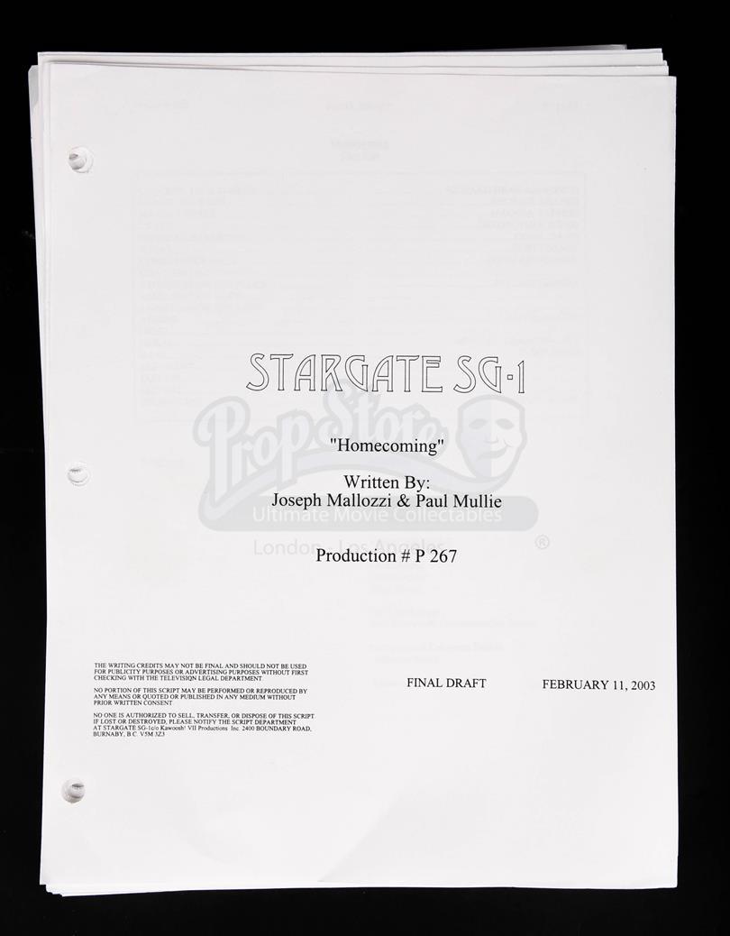 Lot # 179 - STARGATE SG-1 - Set of Homecoming Episode Scripts