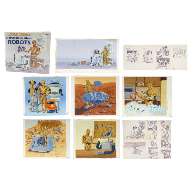 Lot 1352 - William Plumb Collection Hand-Painted C-3POs Book About Robots Artwork | STAR WARS ...