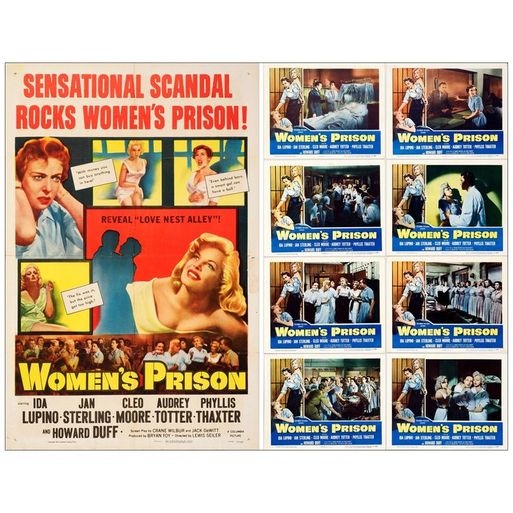 Lot # 875: WOMAN'S PRISON - One-Sheet & Lobby Card Set (8) (11 x 14 ...