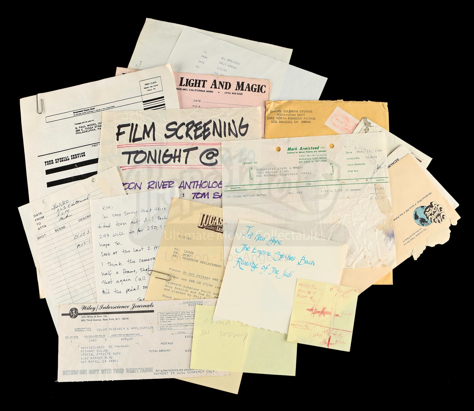 Lot # 714 - Various Production Paperwork