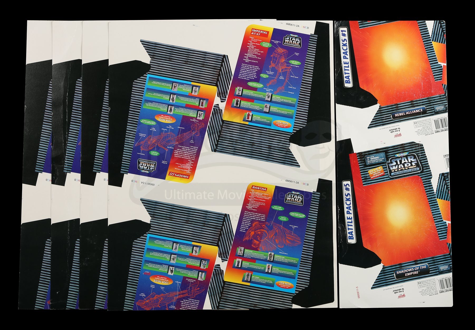 Lot # 166 - Micro Machines Attack Fleet Cardback Proof Sheets