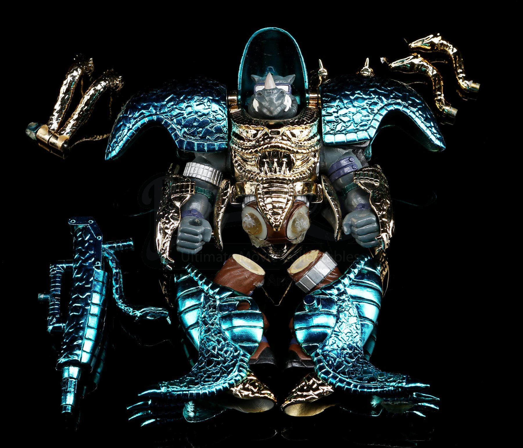 Lot # 583 - Hand-Painted Unproduced Metal Mutant Rocksteady Protomolded ...