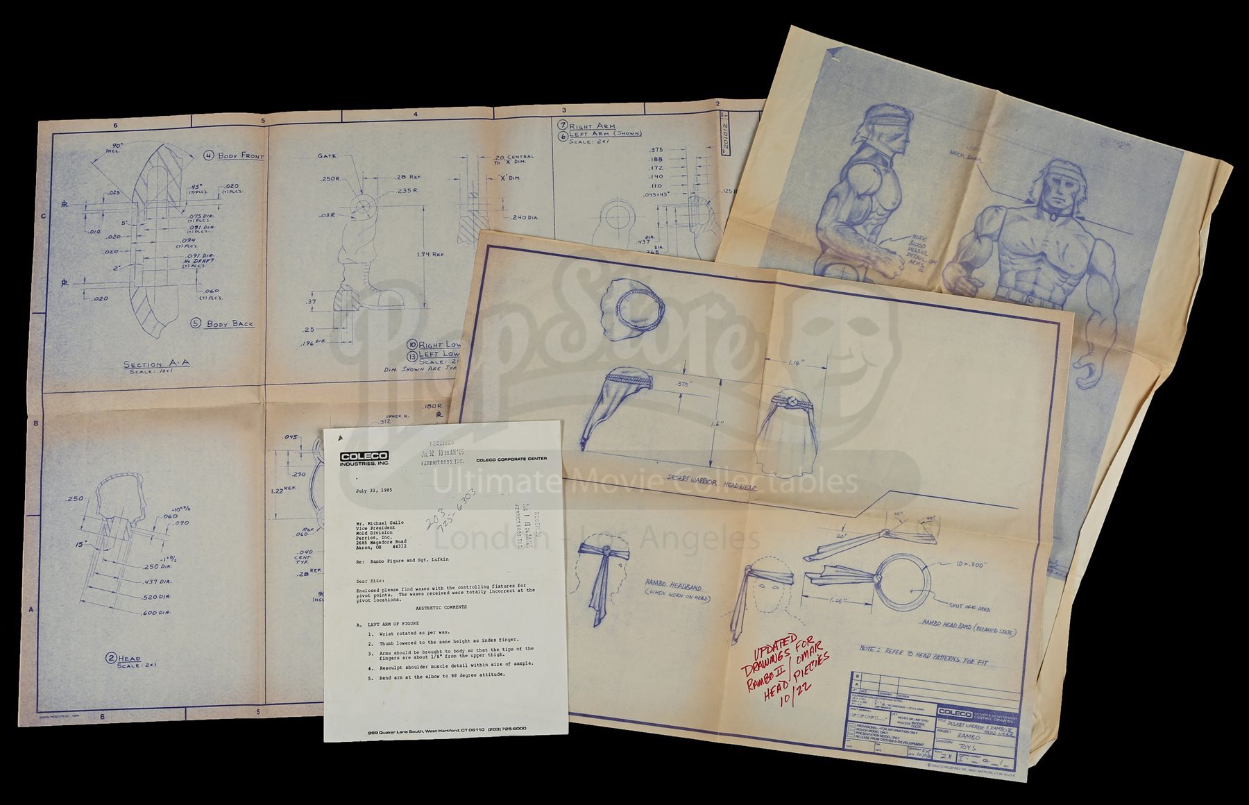 Lot # 516 - Rambo Figure Blueprints
