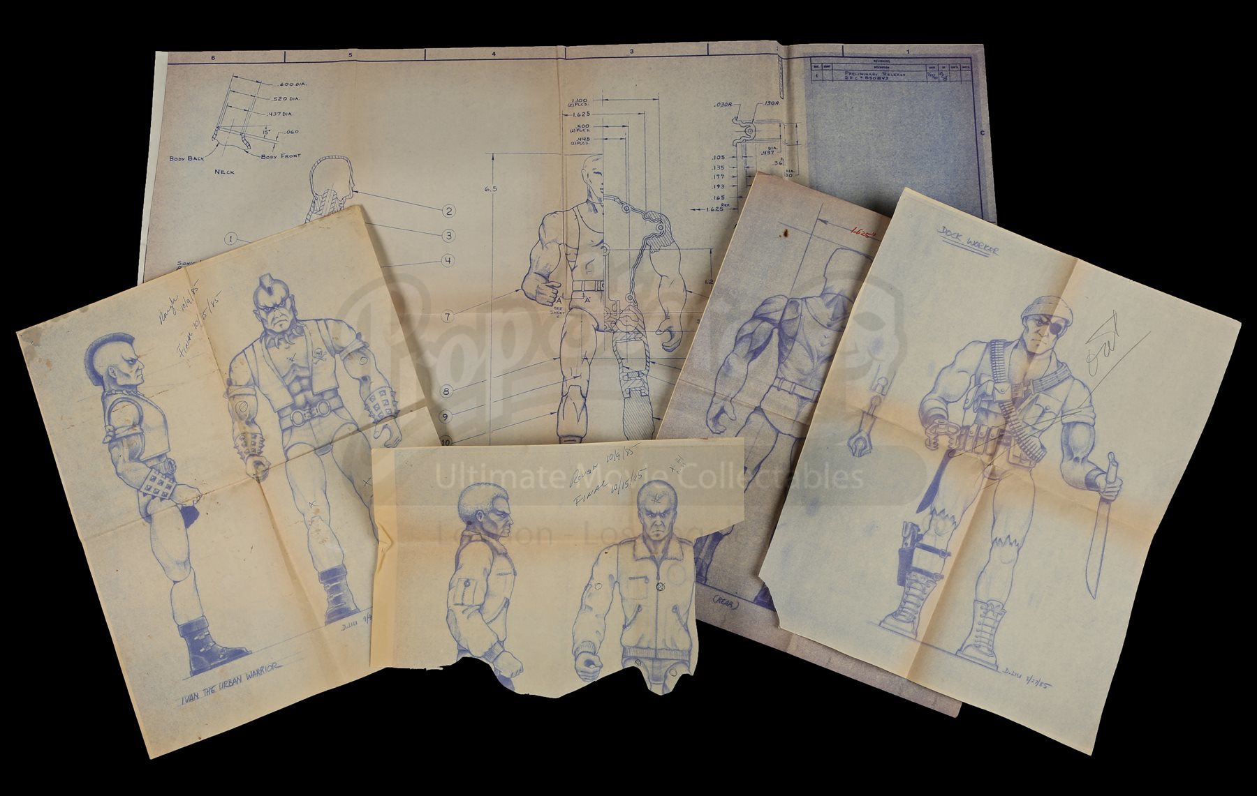 Lot # 514 - Rambo Villain Figure Blueprints