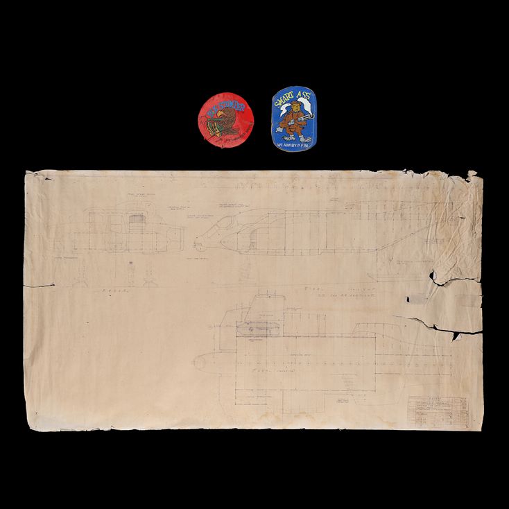Lot #826: ALIENS (1986) - Miniature Dropship Decals and Dropship Blueprint
