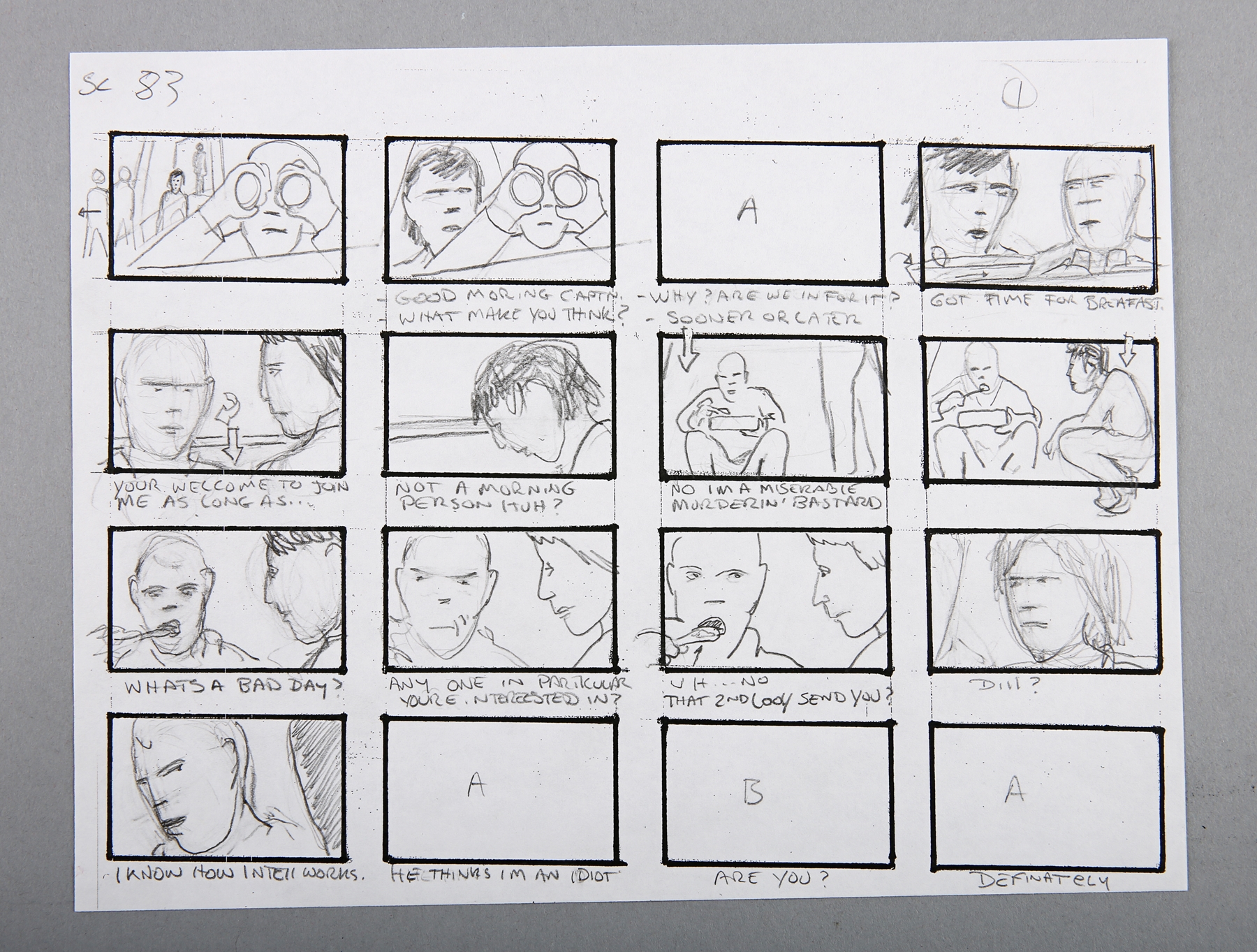 Hand-Drawn Storyboard Scenes 81-91 by Phil Tippett | STARSHIP TROOPERS ...