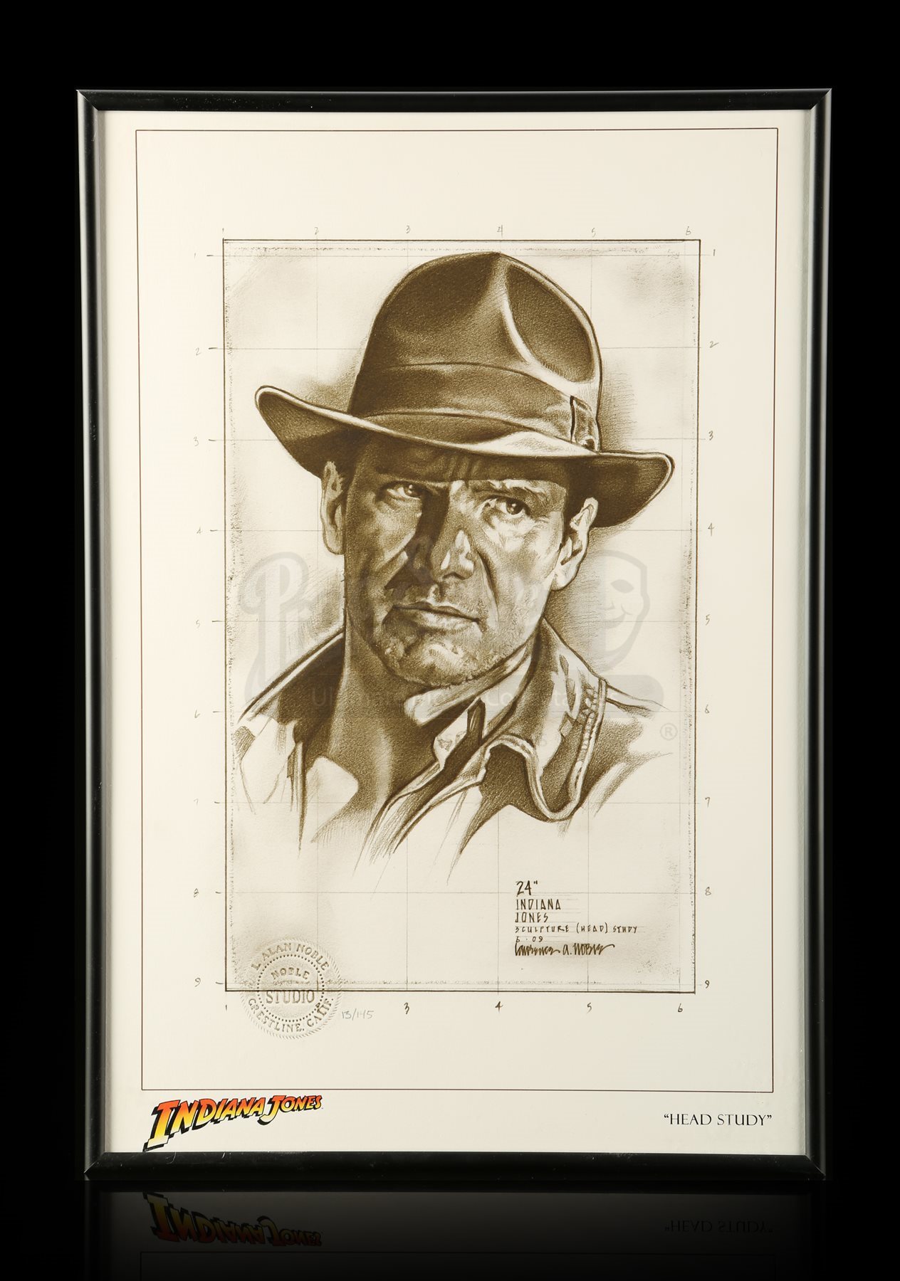 Lot # 682 - Indiana Jones Head Study GiclÃƒÂ©e By Lawrence Noble (#13/145)