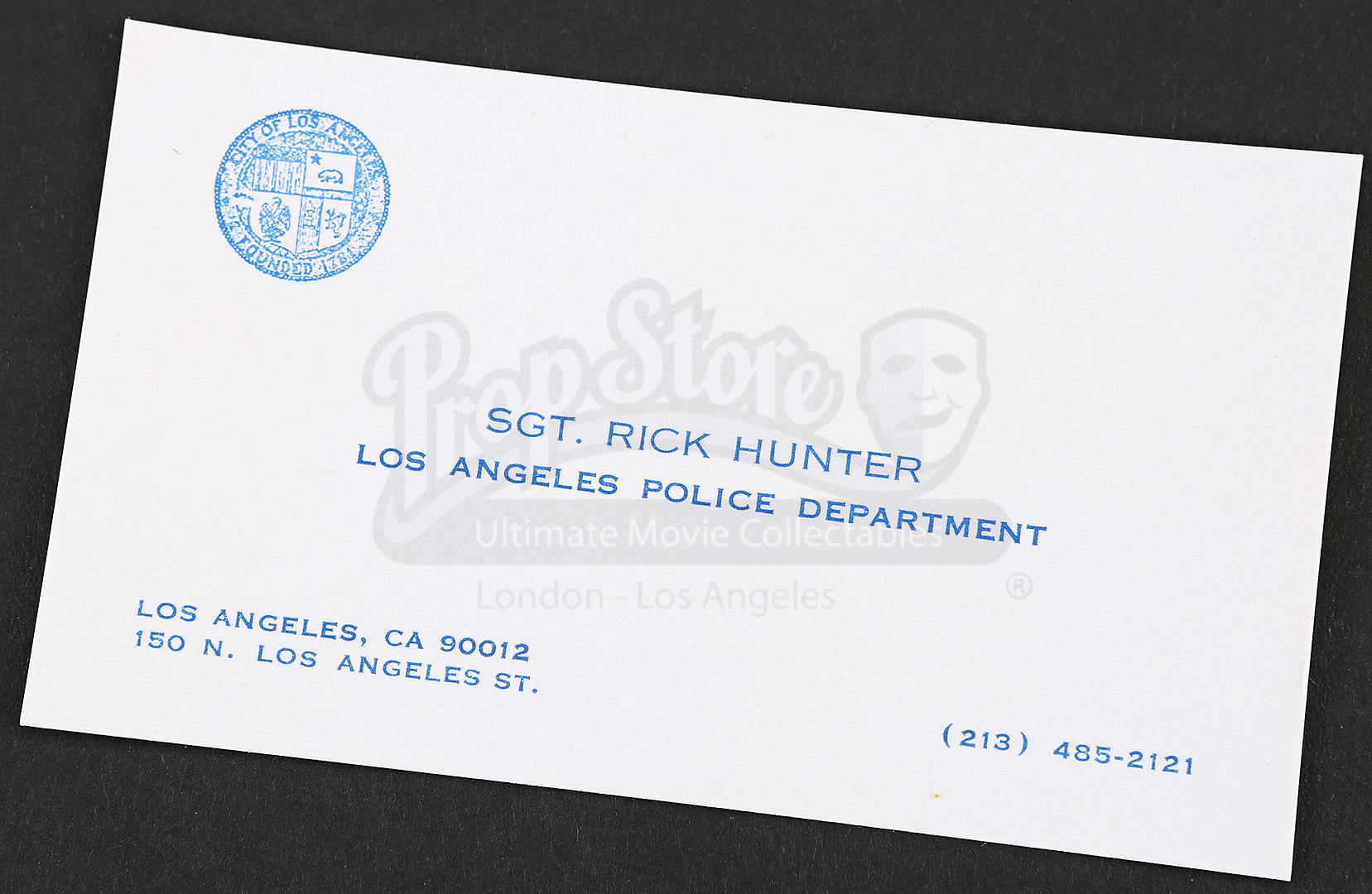 Sgt. Rick Hunter (Fred Dryer) LAPD Business Card | Prop Store ...