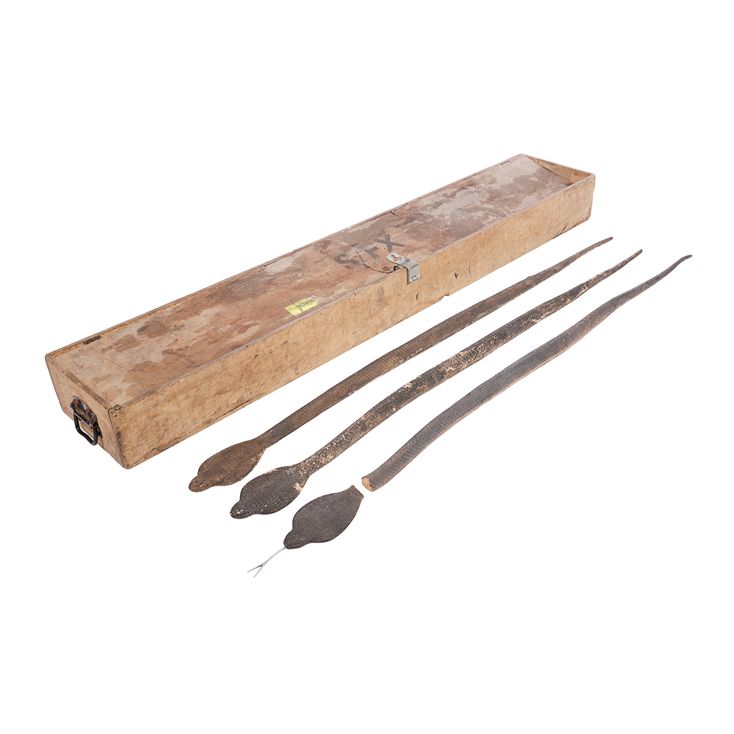 Lot 1260 - Three SFX Snakes and Production Chest | OCTOPUSSY (1983)